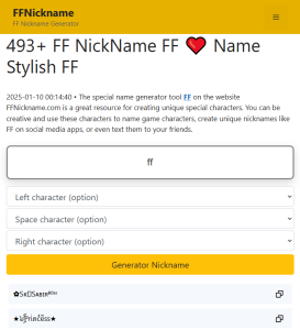 FF NickName ️ Free Fire Stylish Name Generator 2025
